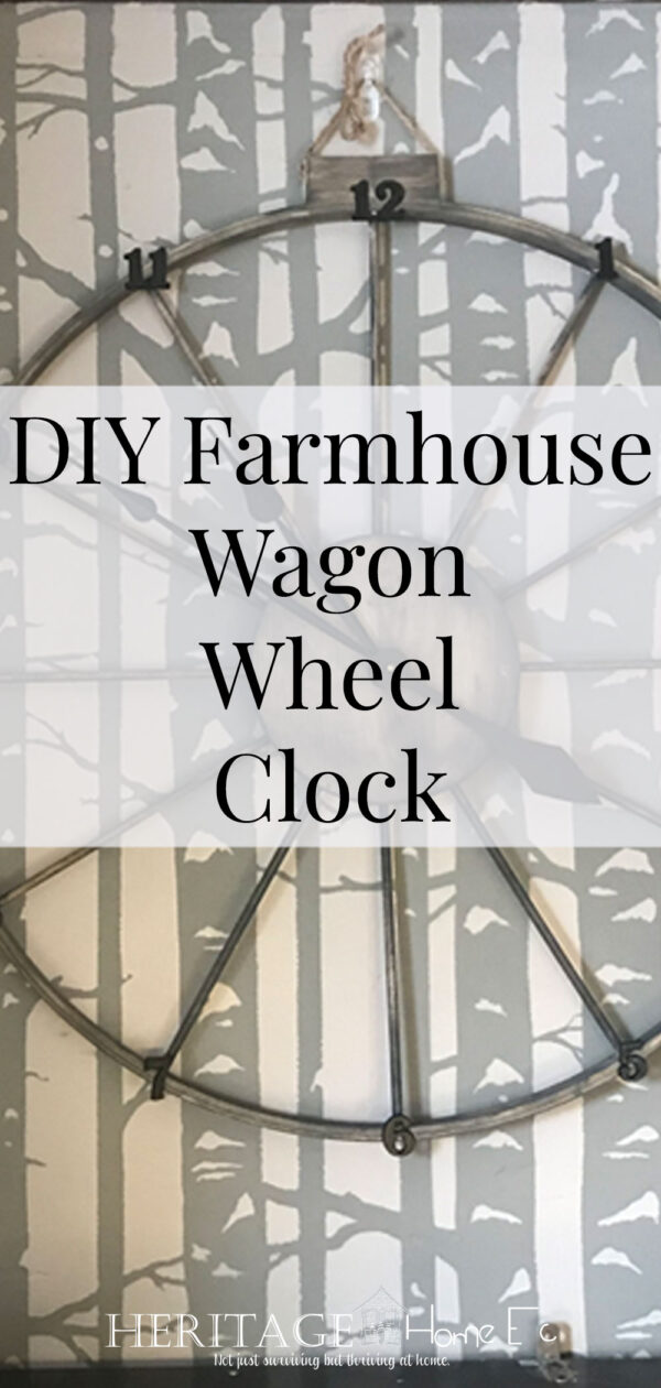 DIY Farmhouse Wagon Wheel Clock from Embroidery Hoops