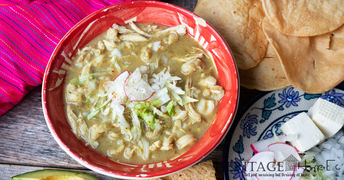 Home Canned Pozole Verde with Leftover Turkey